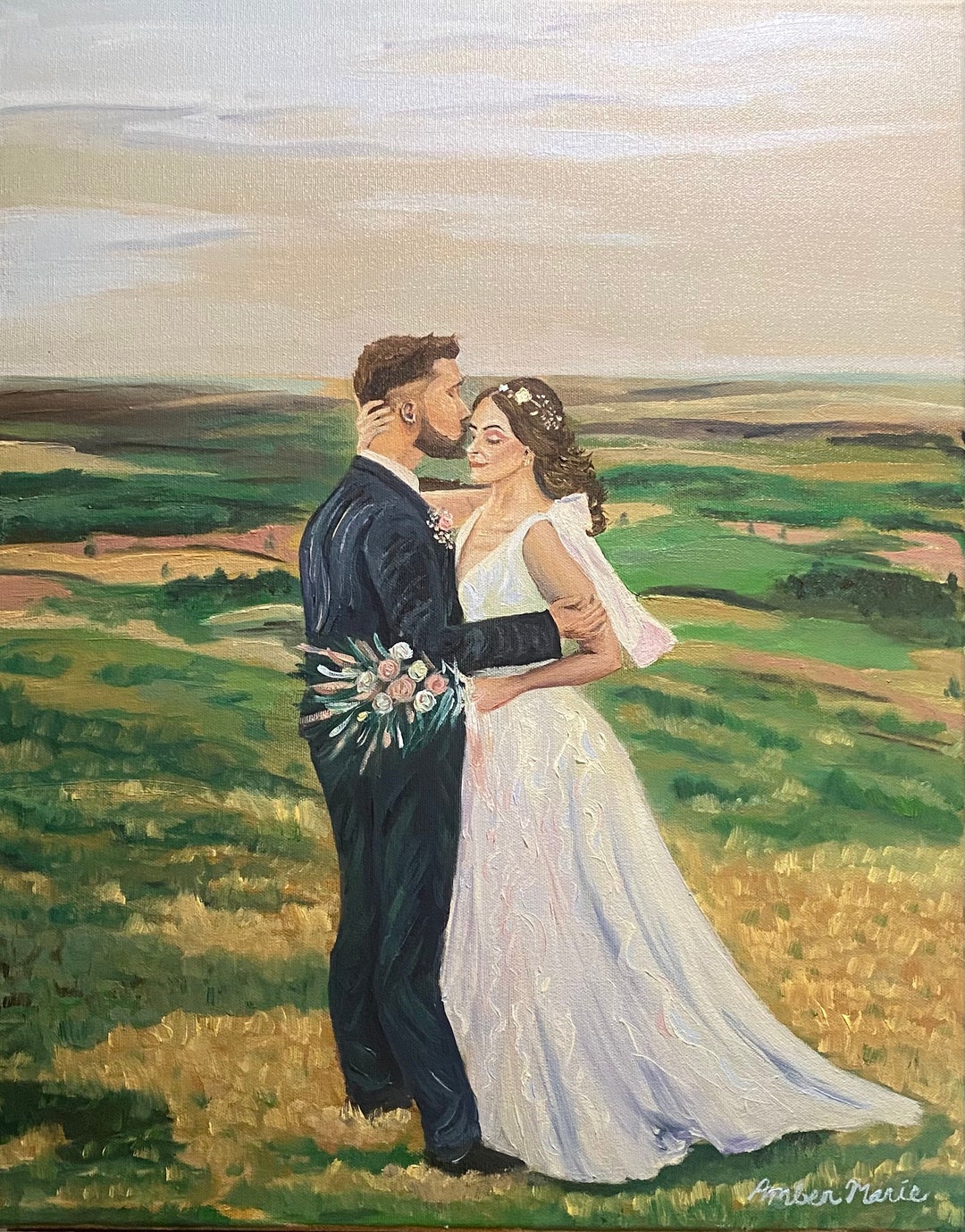 Custom Oil Painting From Photo. Custom Oil Portrait: Tengagement ...