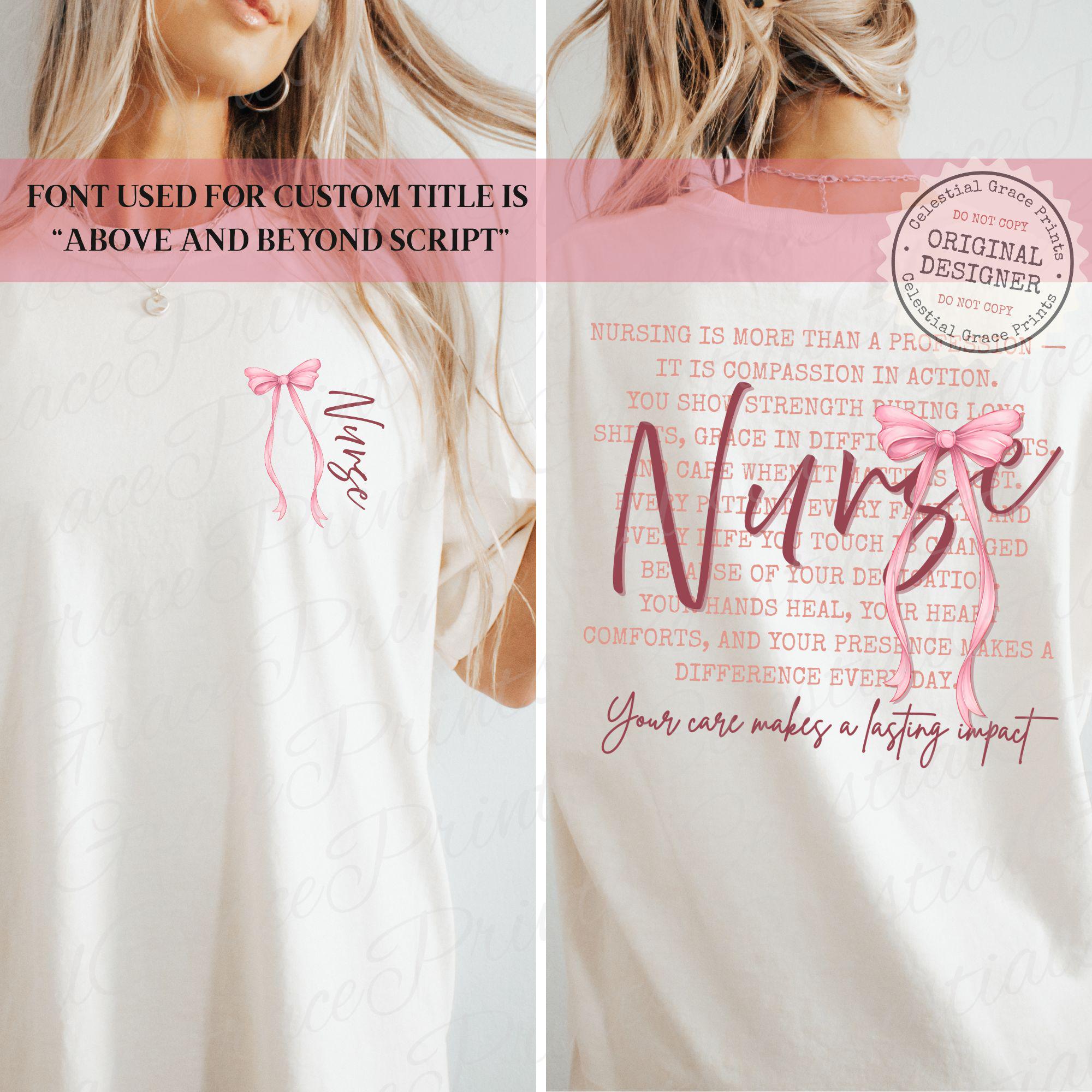 Nurse Coquette PNG, Nurse Appreciation Design, Pink Bow Nurse Shirt ...