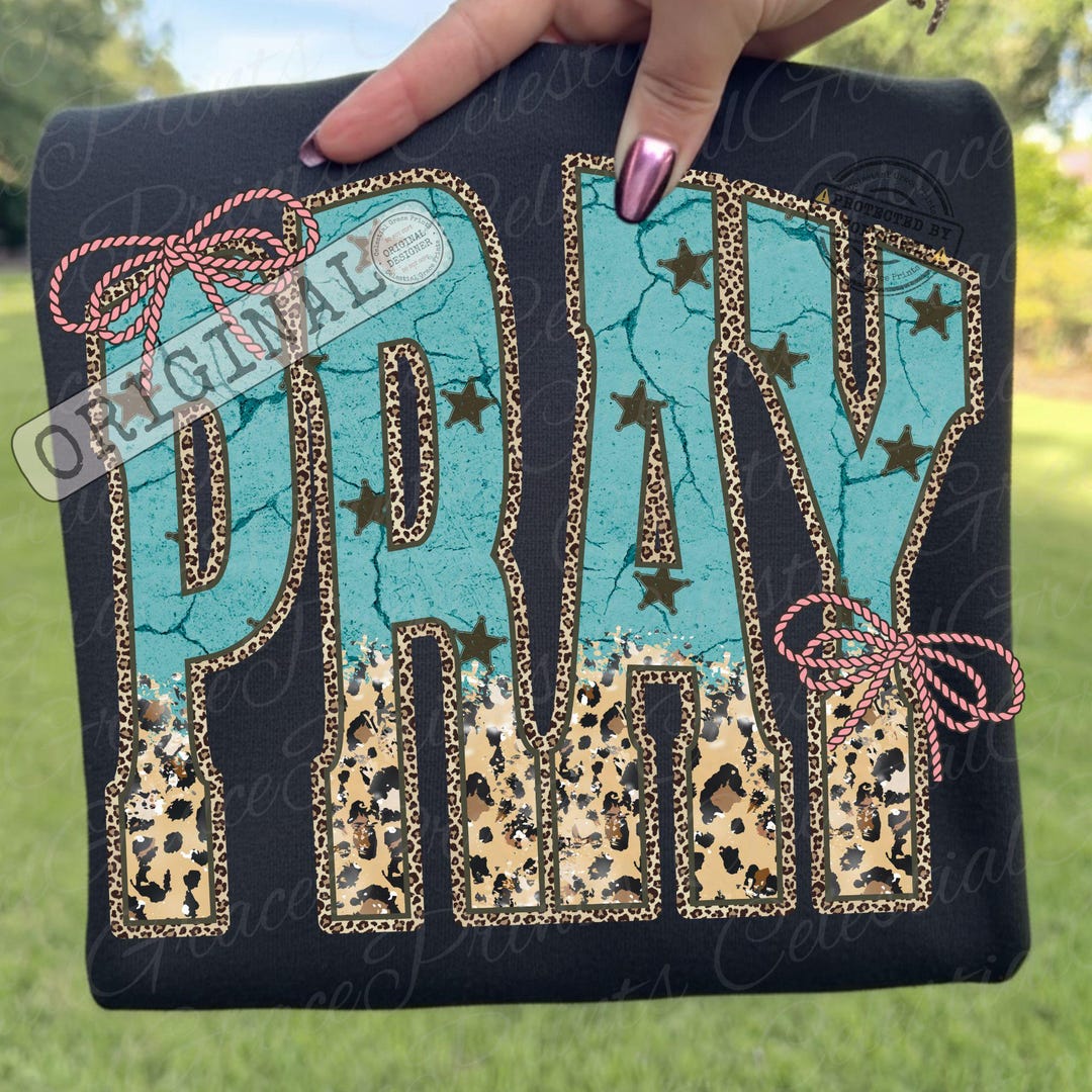 Western PRAY Leopard PNG, Coquette Cowgirl Religious Png, Jesus Faith ...