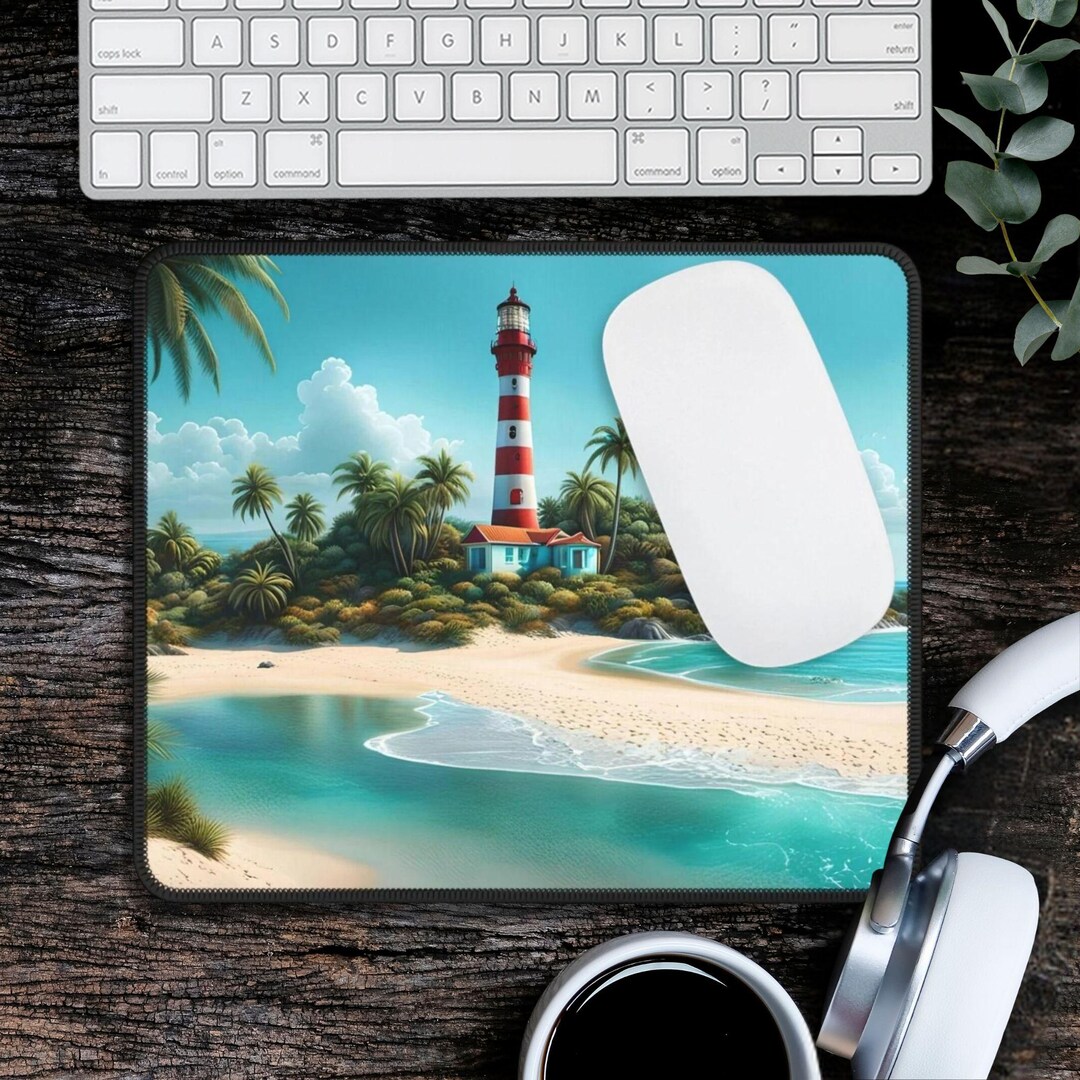 Lighthouse Desk Mat, Office Decor Desk Mat, Extended Keyboard Mat ...