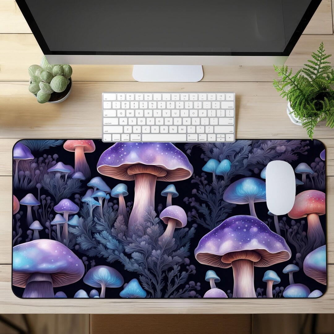 Cottagecore Magic Mushroom Desk Mat, Office Decor Desk Mat, Extended ...