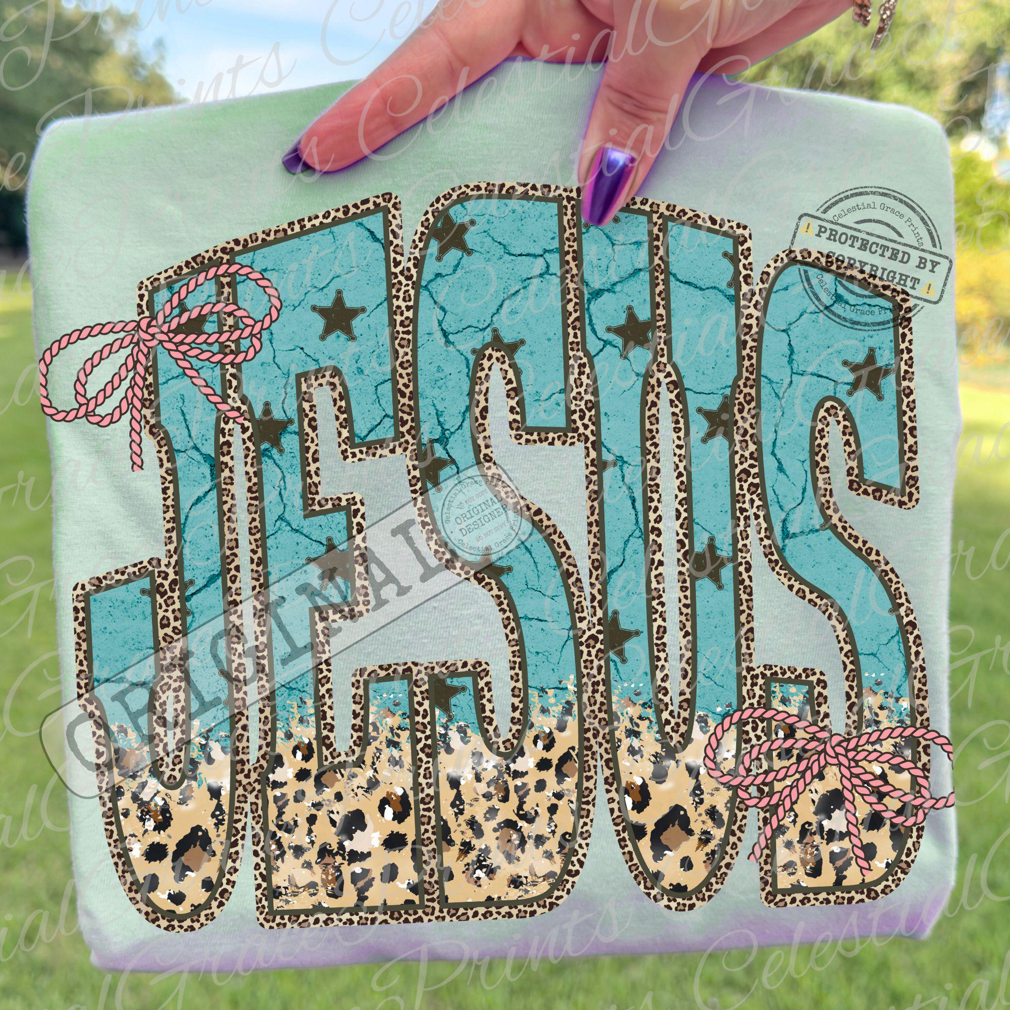 Western Jesus Leopard PNG, Coquette Cowgirl Religious Png, Jesus Faith ...