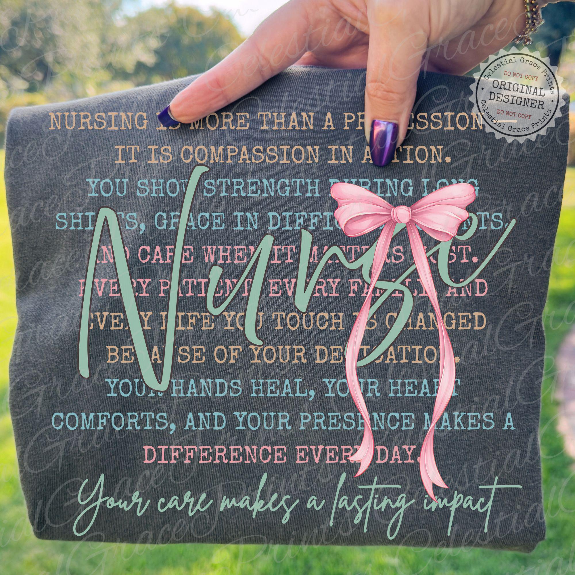 Nurse Coquette PNG, Nurse Appreciation Design, Pink Bow Nurse Shirt ...