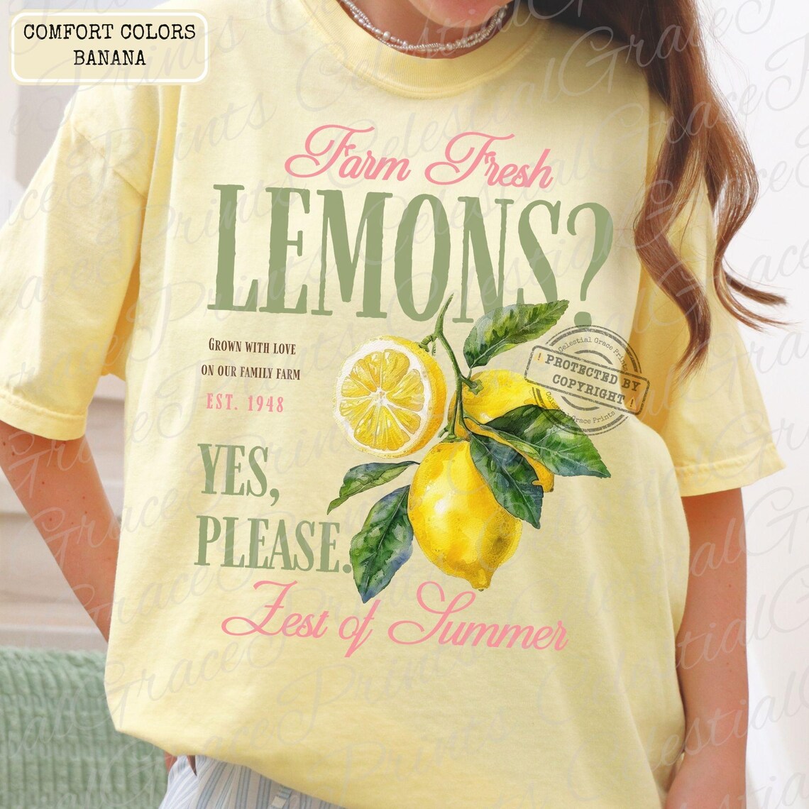 Farm Fresh Lemons PNG | Summer Fruit Shirt Design | Vintage Farmers ...