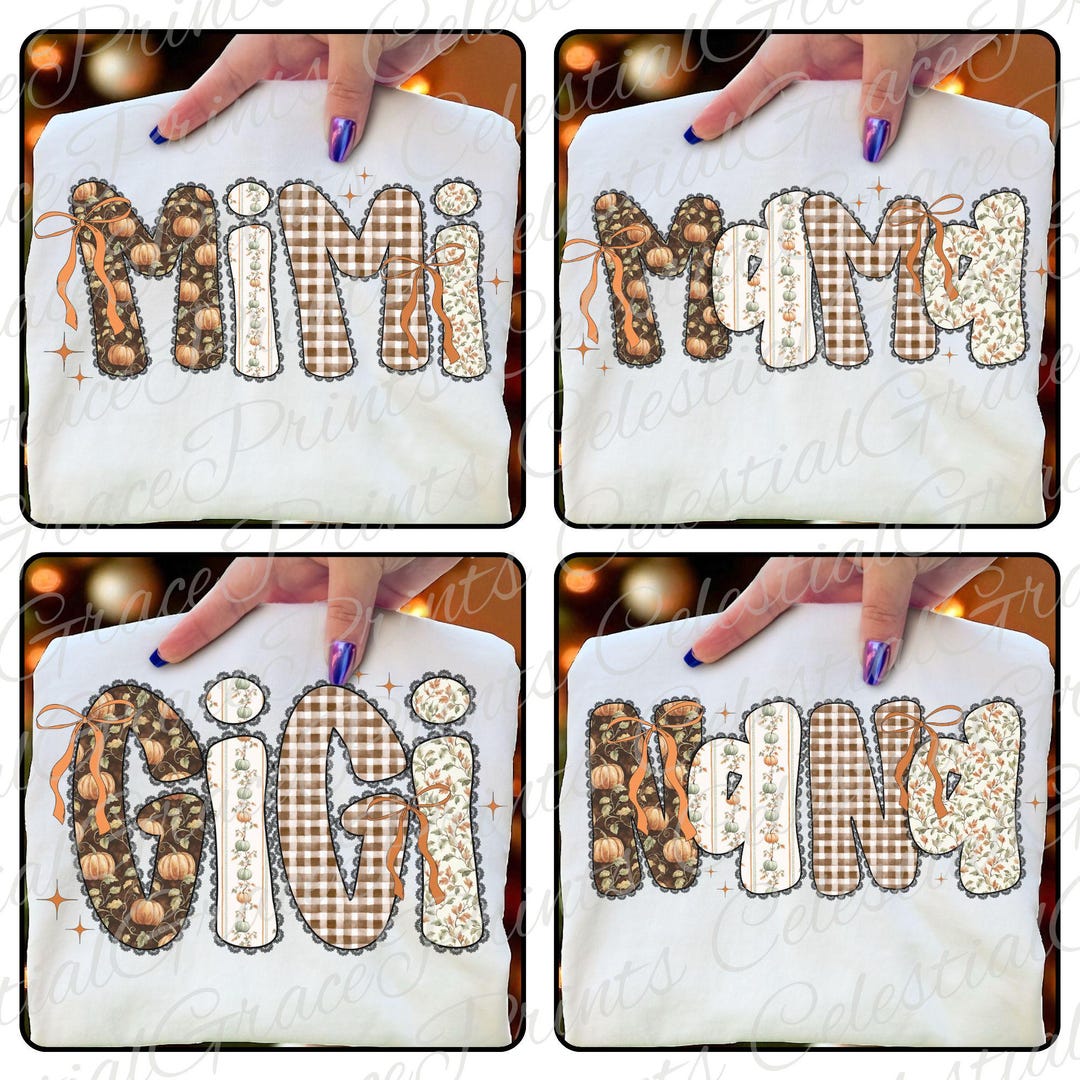 Preppy Autumn Gigi Mama Mimi Nana Aunt Coquette PNG Bundle, Fall Gigi ...