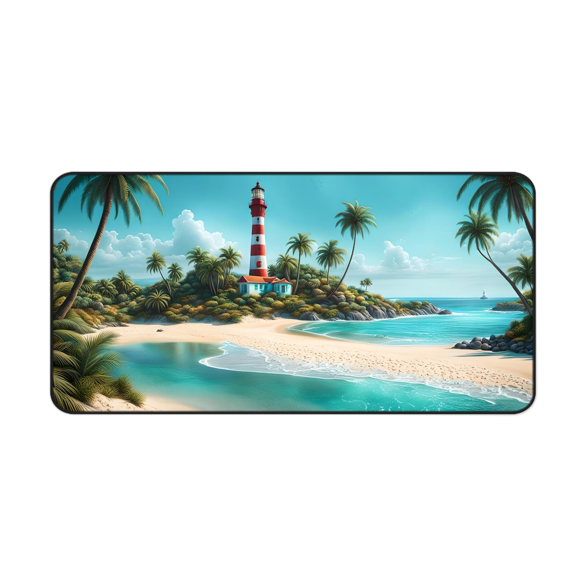 Lighthouse Desk Mat, Office Decor Desk Mat, Extended Keyboard Mat ...