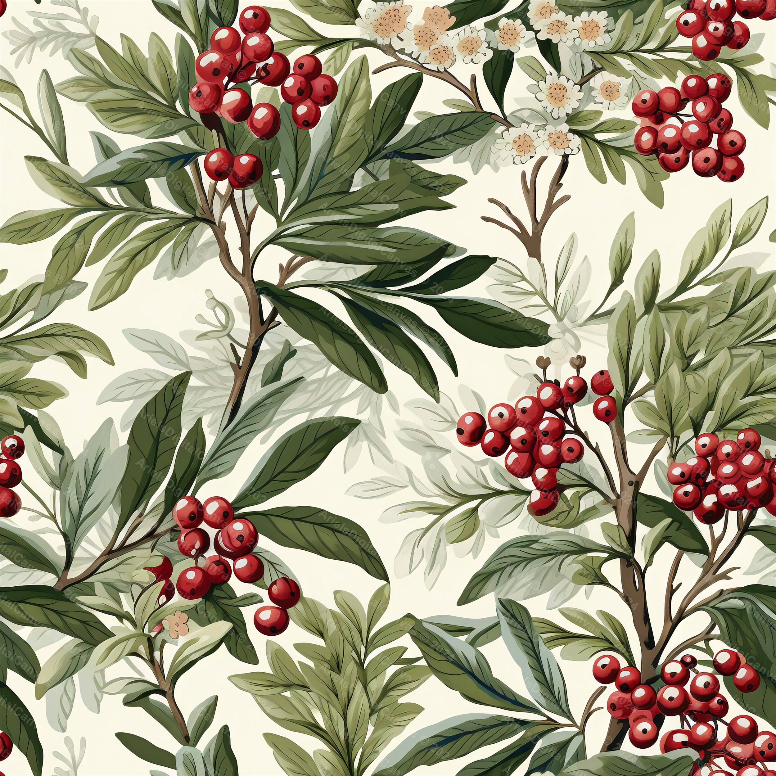 Seamless Yew Tree Pattern Design for Home Decor and Fashion Instant ...