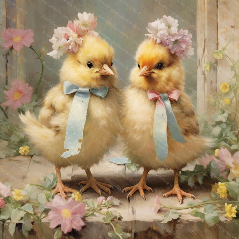 Easter Chicks Digital Paper Yellow Chicks Digital Paper Celebration ...