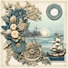 Instant Download Victorian Nautical Scrapbook Design Digital Paper Pack ...
