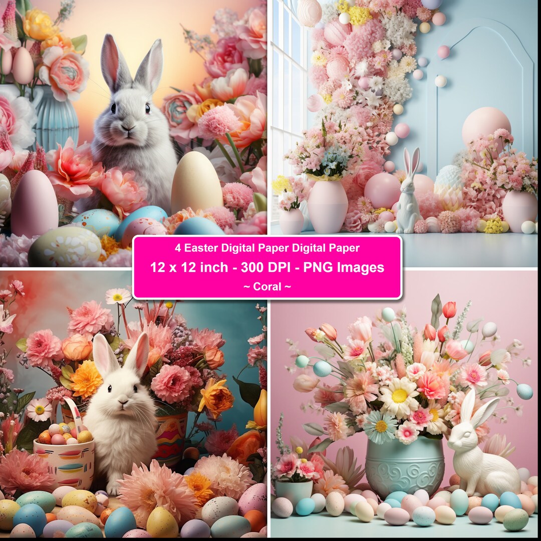 Easter Egg Digital Paper Printable Scrapbook Paper Easter Cards Digital Paper for Commercial Use ...