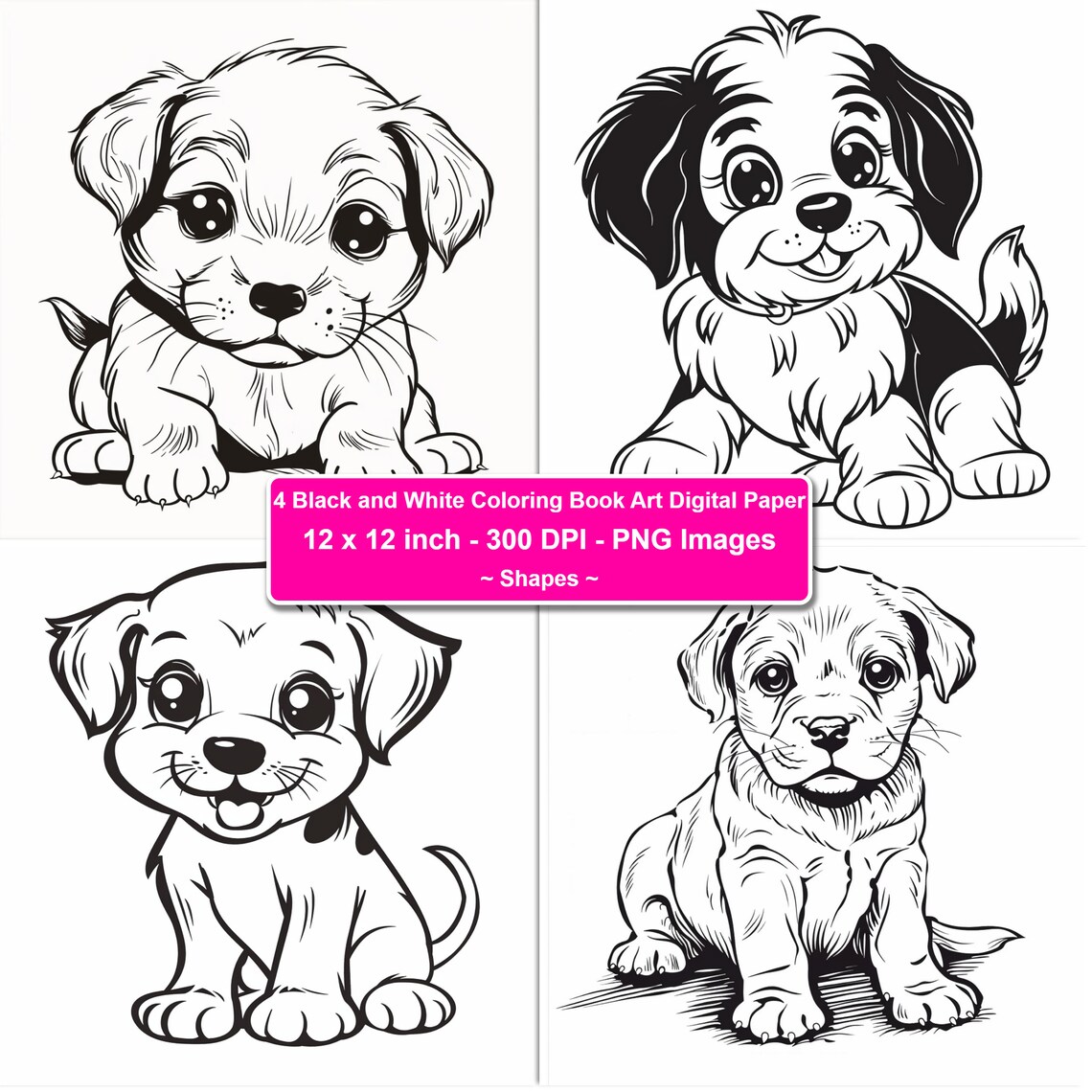 Printable Cute Puppy Coloring Page for Kids - Etsy