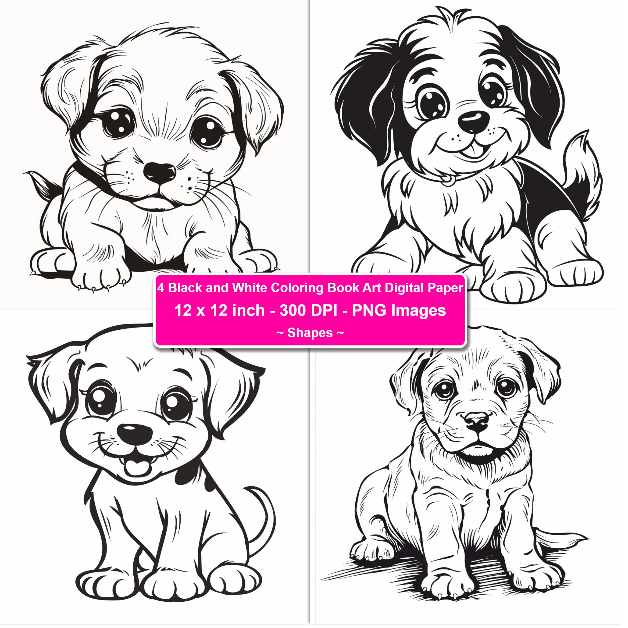 Printable Cute Puppy Coloring Page for Kids - Etsy