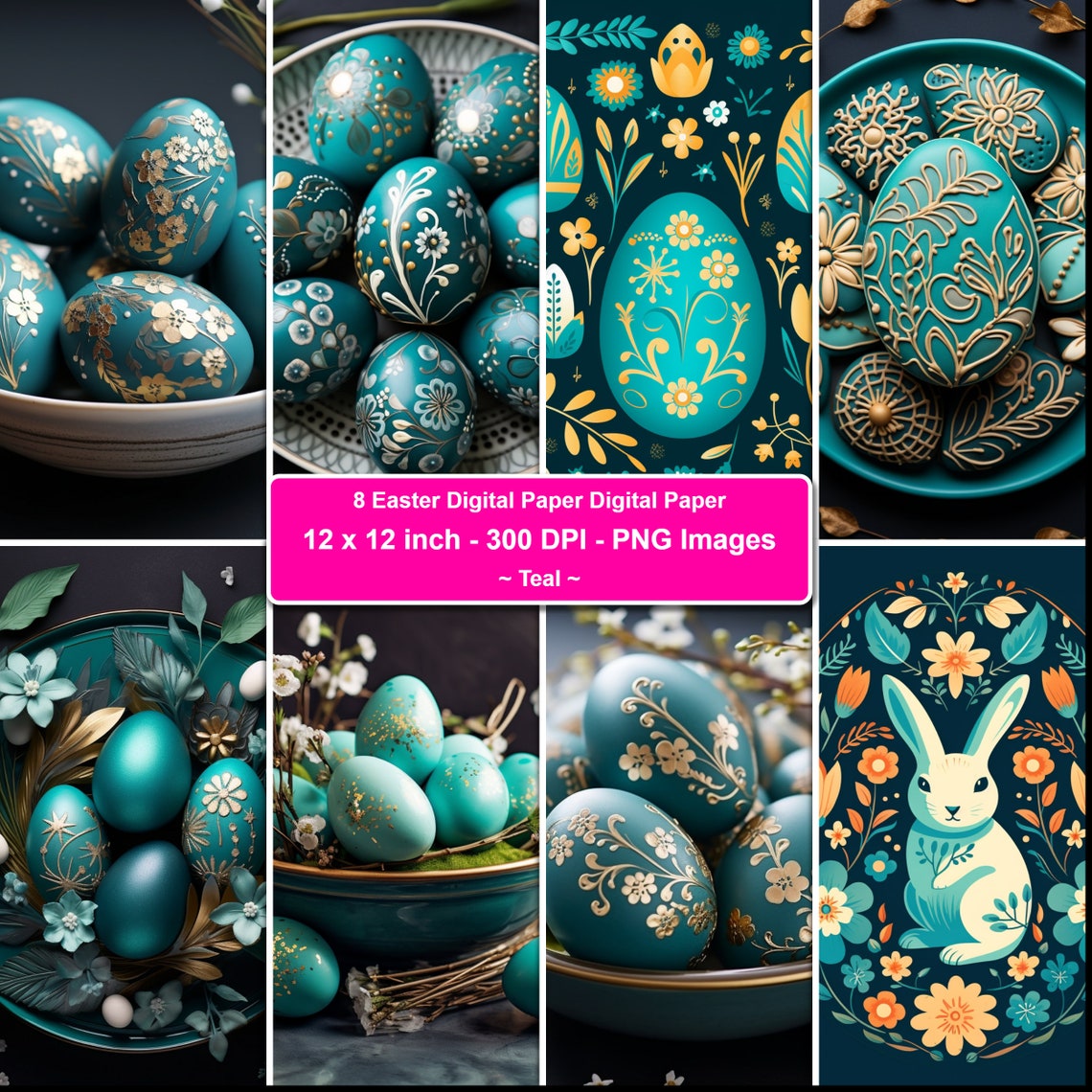 Easter Egg Digital Paper Printable Scrapbook Paper Easter Cards Digital ...