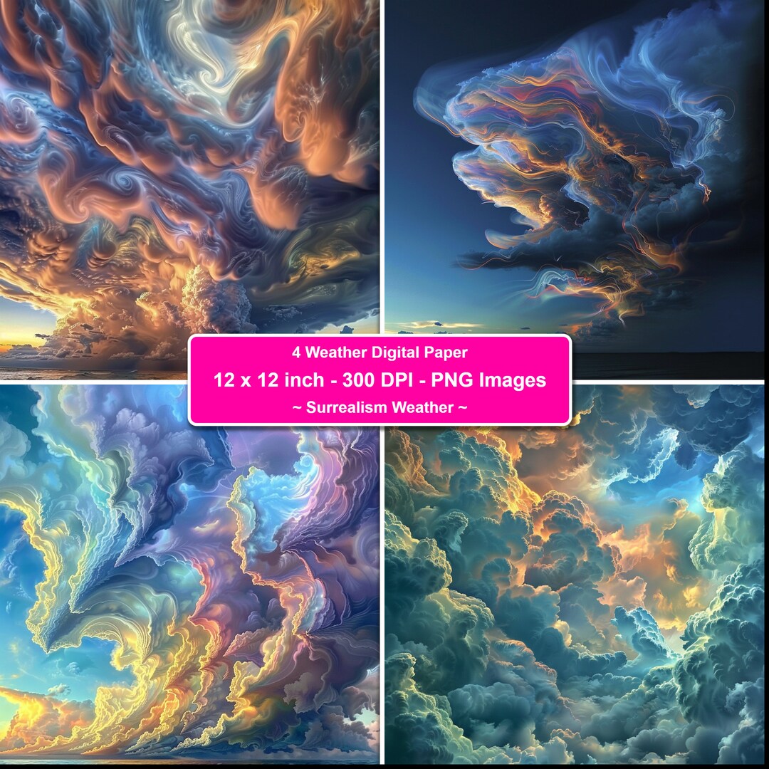 Surreal Weather Patterns Digital Paper for Creative Projects Wallpaper ...