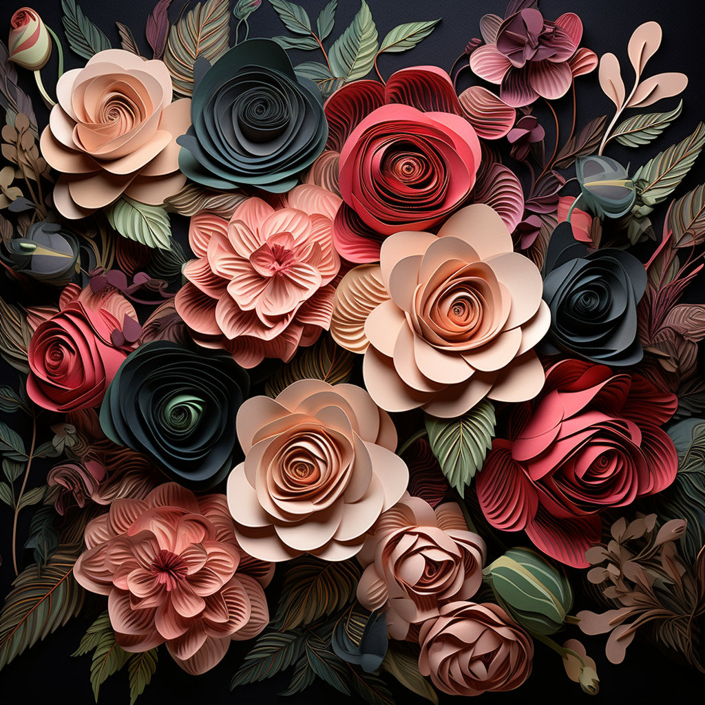 Digital Sale Elegant Digital Rose Design Paper Enchanting Floral ...