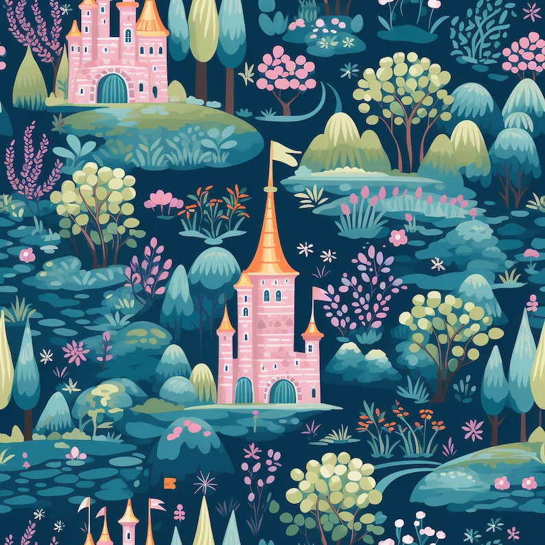 Digital Art, Instant Download, Enchanting Fairytale Dreams Seamless ...