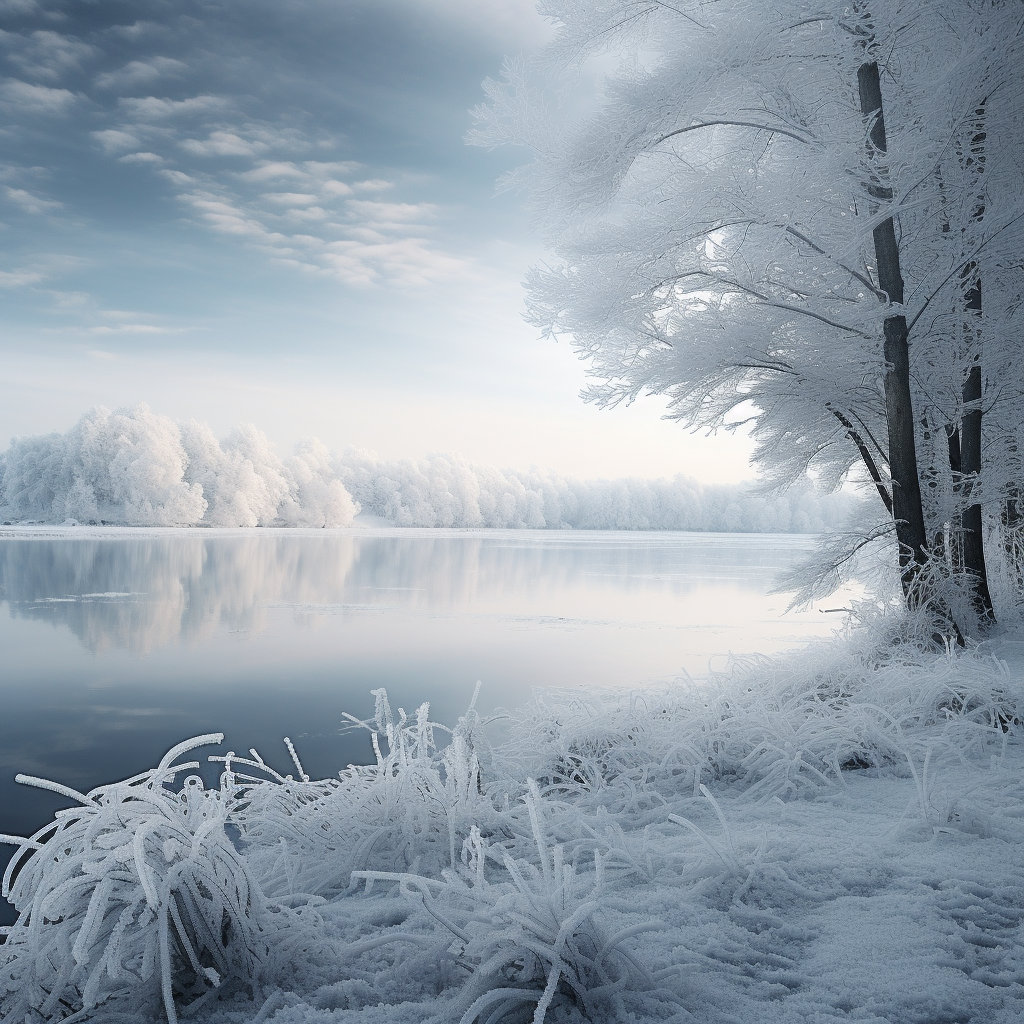 Digital Art Enchanting Frozen Lakes Digital Paper Winter Wonderland ...