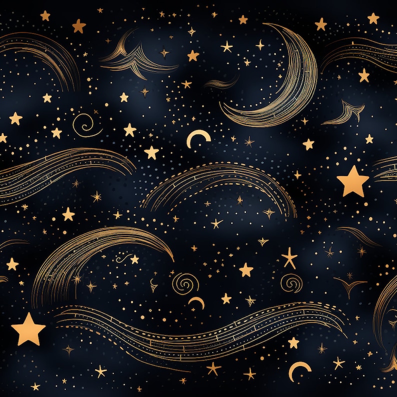 Digital Sale Starry Night Sky Digital Paper Celestial Dreamscape ...