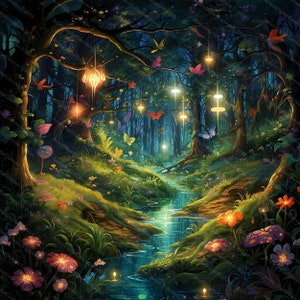 Enchanted Fairy Glade Digital Paper Magical Nature Inspired Design ...