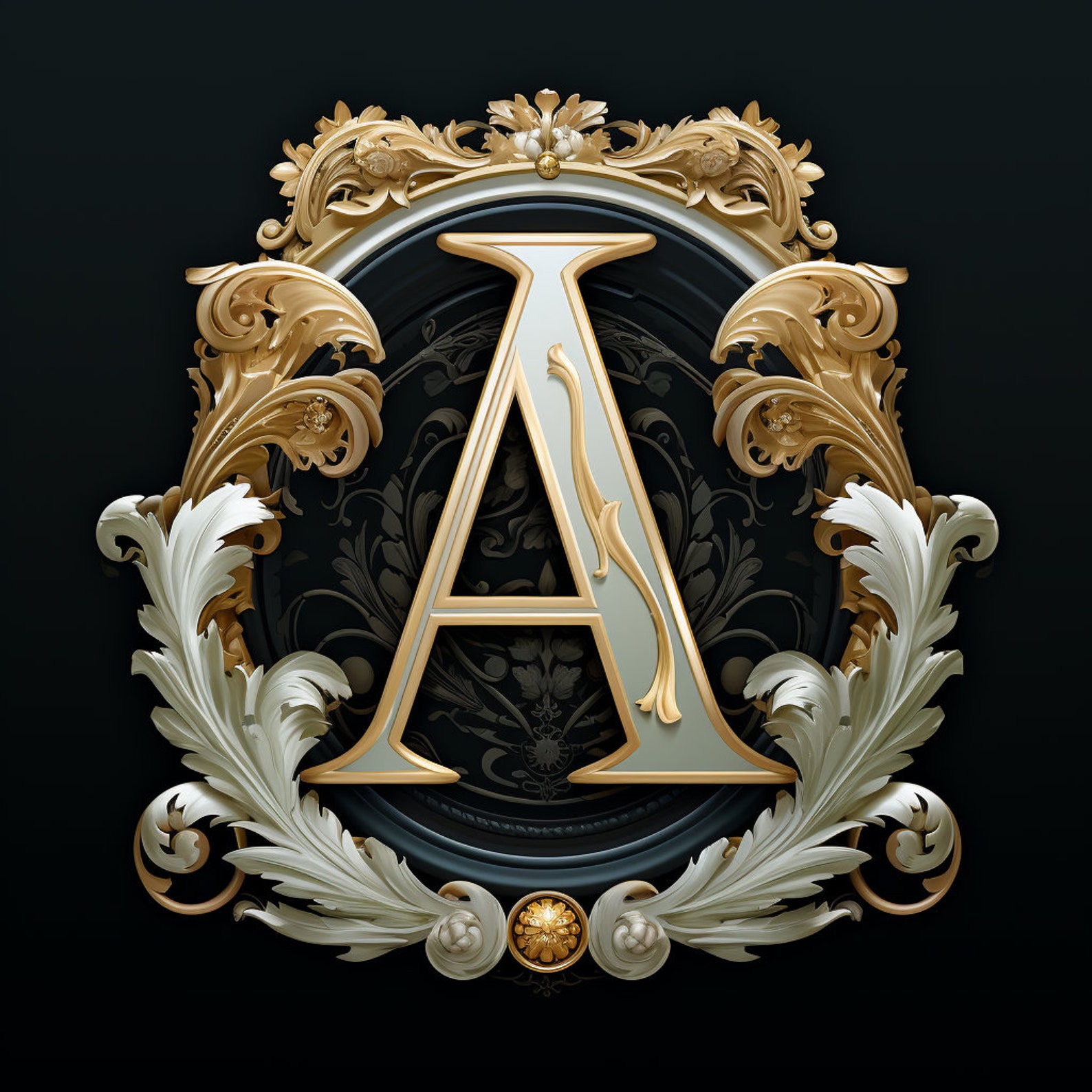 Alphabet Letter A Digital Paper Sophisticated Design Capital A Monogram ...