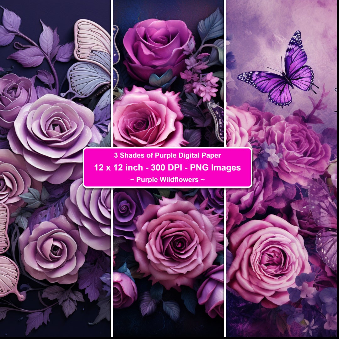 Scrapbooking Printable Digital Paper Artistic Purple Scrapbooking ...