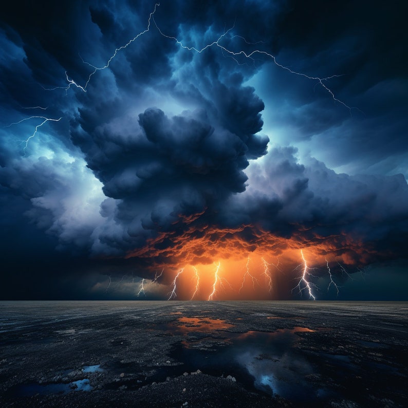 Captivating Weather Digital Paper Artistic Stormy Skies Printable ...