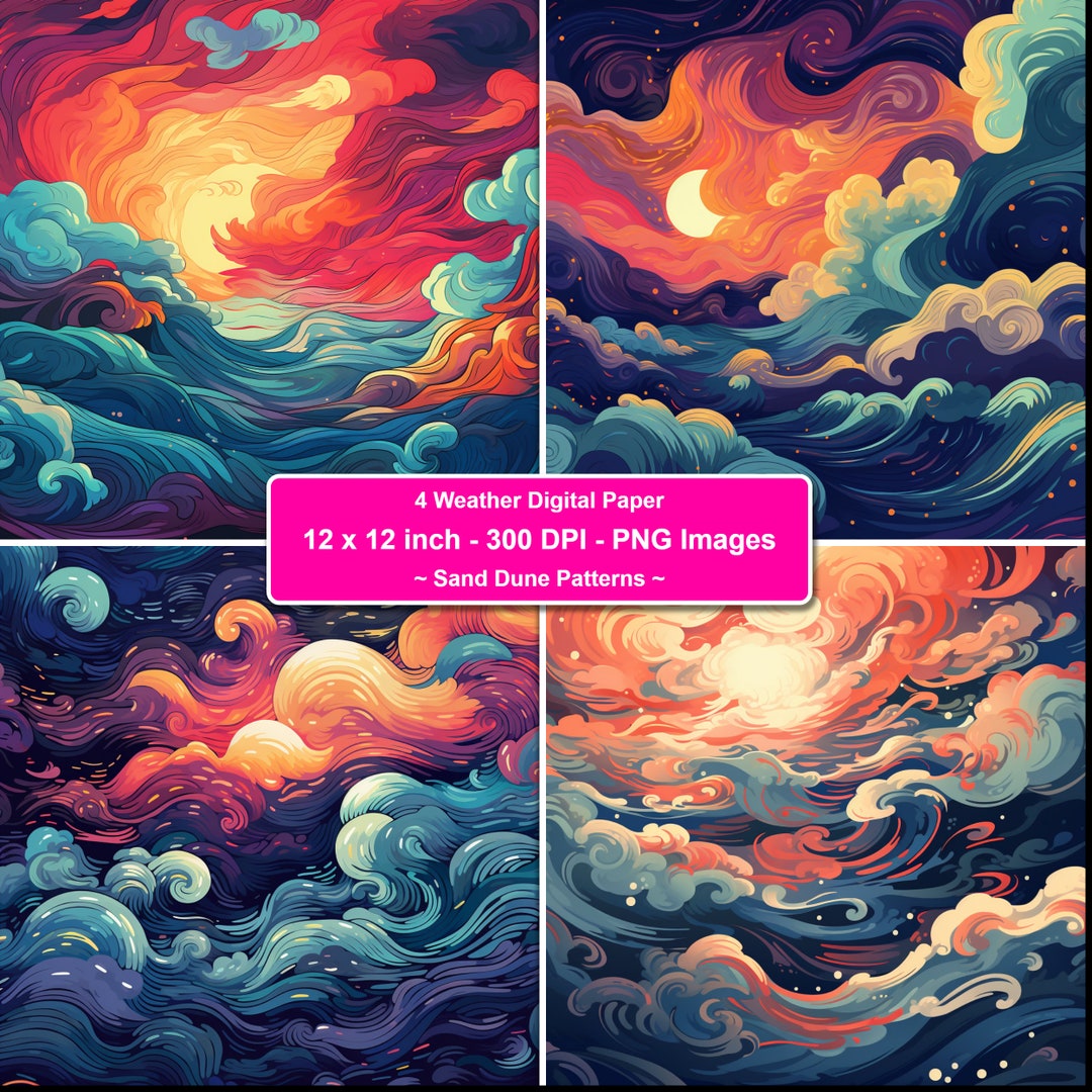 Digital Art Instant Download Dynamic Weather Patterns Digital Paper ...