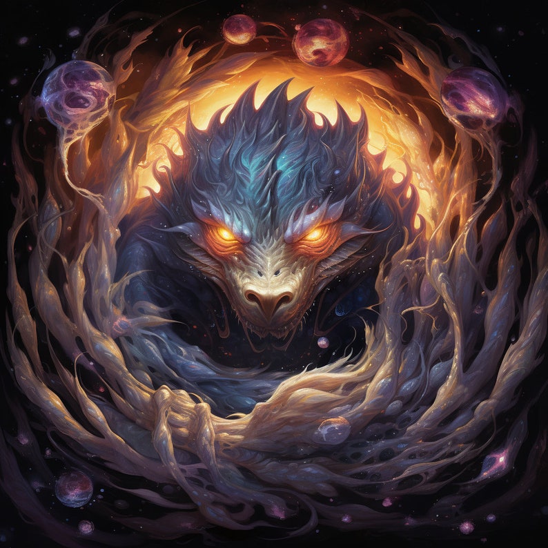 Mystical Celestial Dragon Nests Fantasy Scene Enchanting Mythical ...