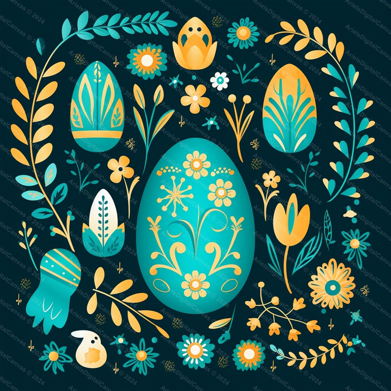 Easter Egg Digital Paper Printable Scrapbook Paper Easter Cards Digital ...