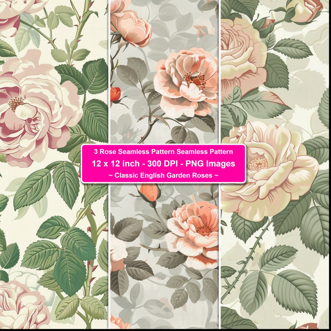 Elegant English Garden Rose Pattern Luxurious Floral Design High ...
