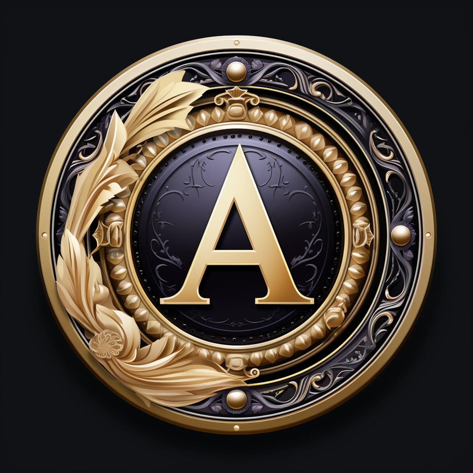 Alphabet Letter A Digital Paper Sophisticated Design Capital A Monogram ...