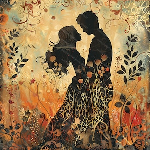 Printable Digital Art Romantic Couple Digital Paper Chic Love-inspired ...