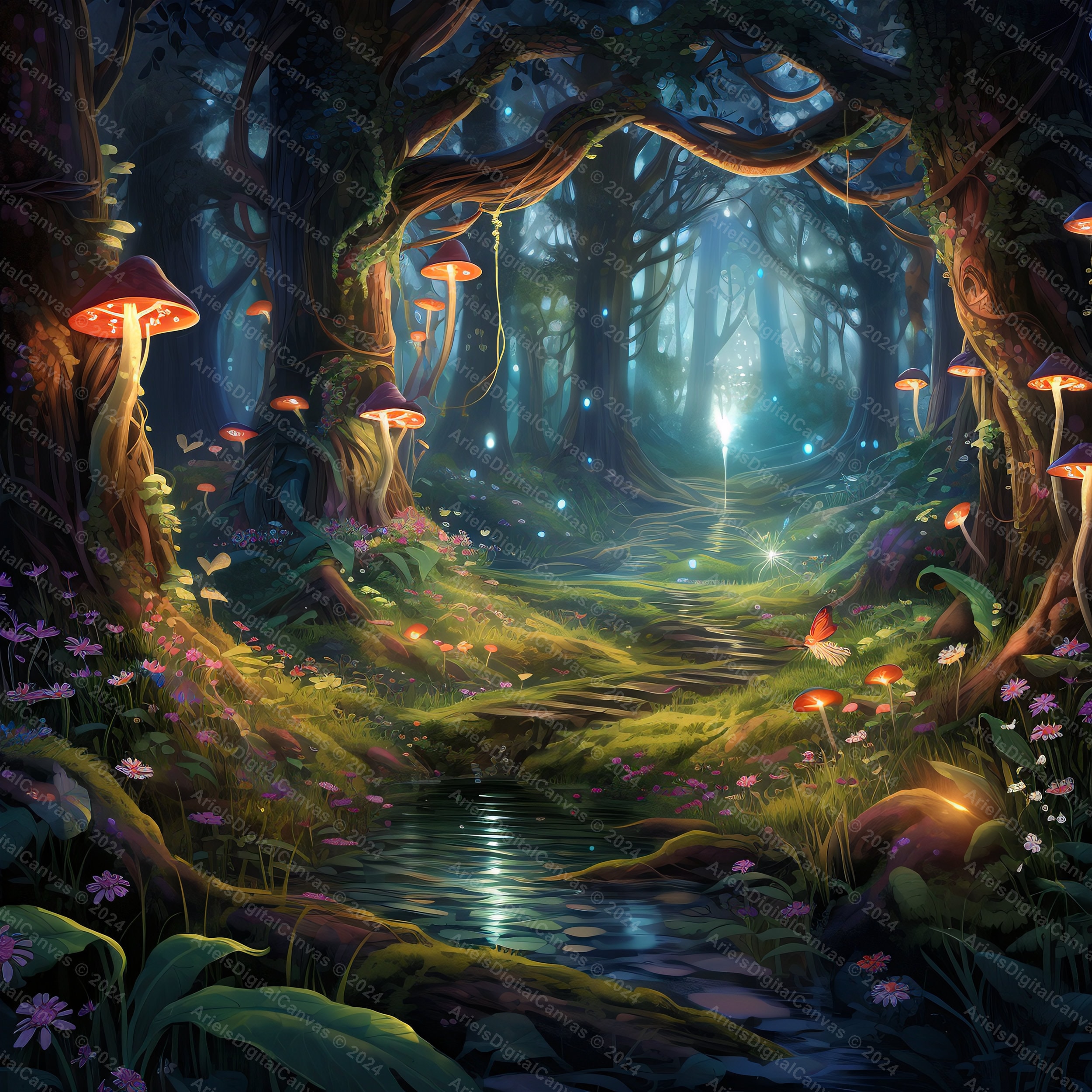 Enchanted Fairy Glade Digital Paper Magical Nature Inspired Design ...