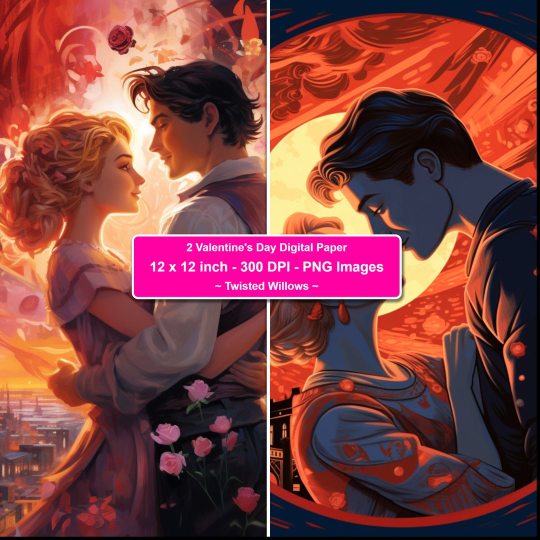 Valentine's Day Themed Digital Paper for Romantic Crafts and ...