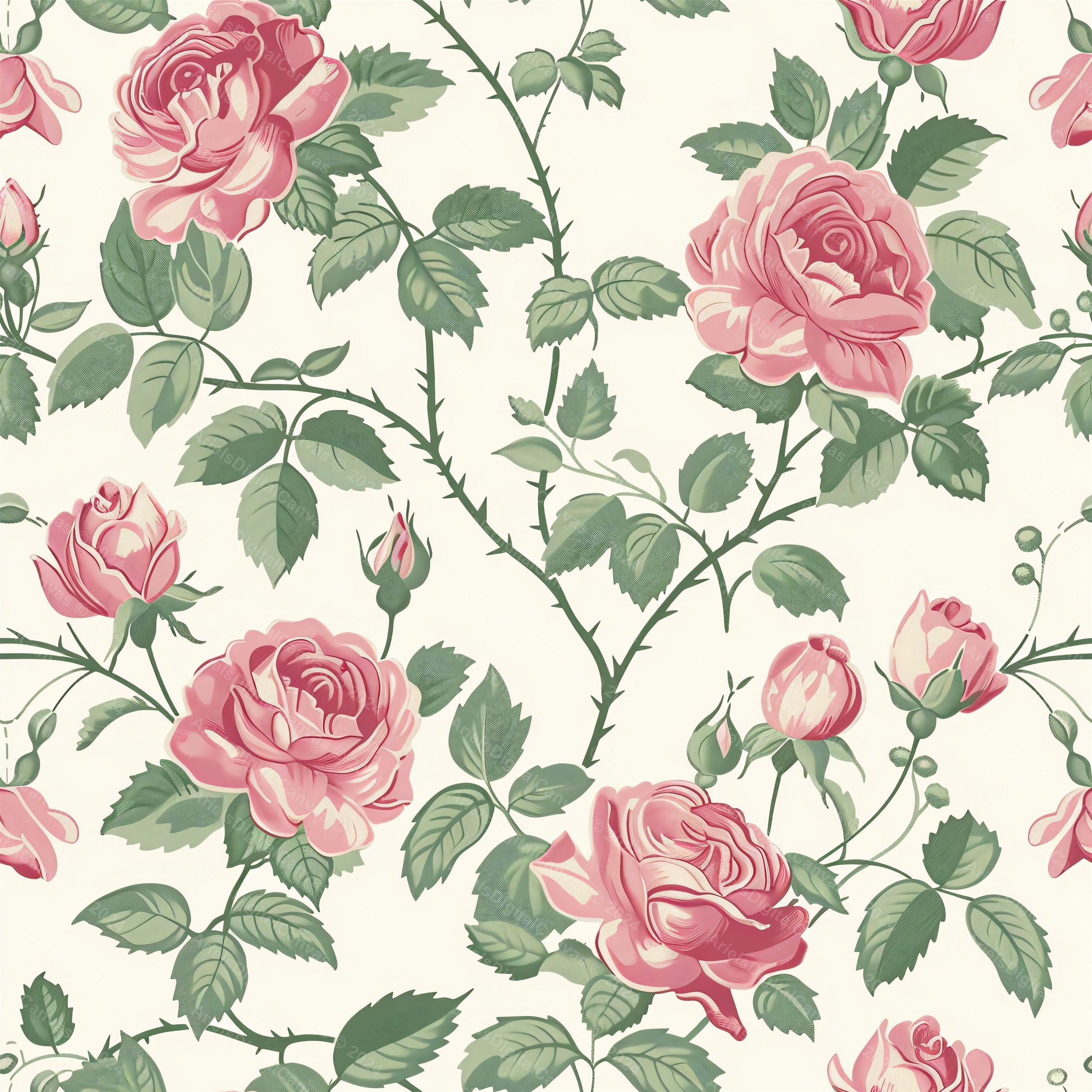 Elegant Shabby Chic Rose Pattern for Stylish Decor Wallpaper Card ...
