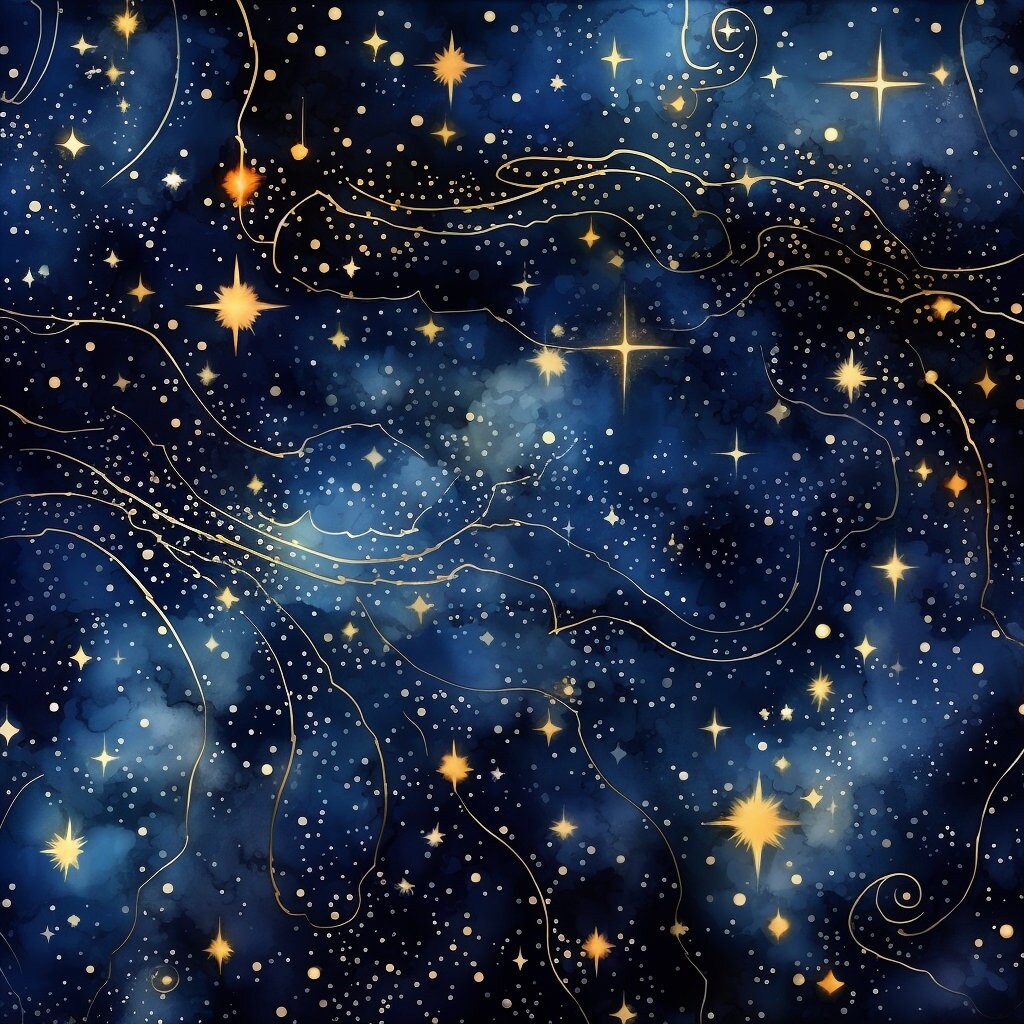 Digital Sale Starry Night Sky Digital Paper Celestial Dreamscape ...