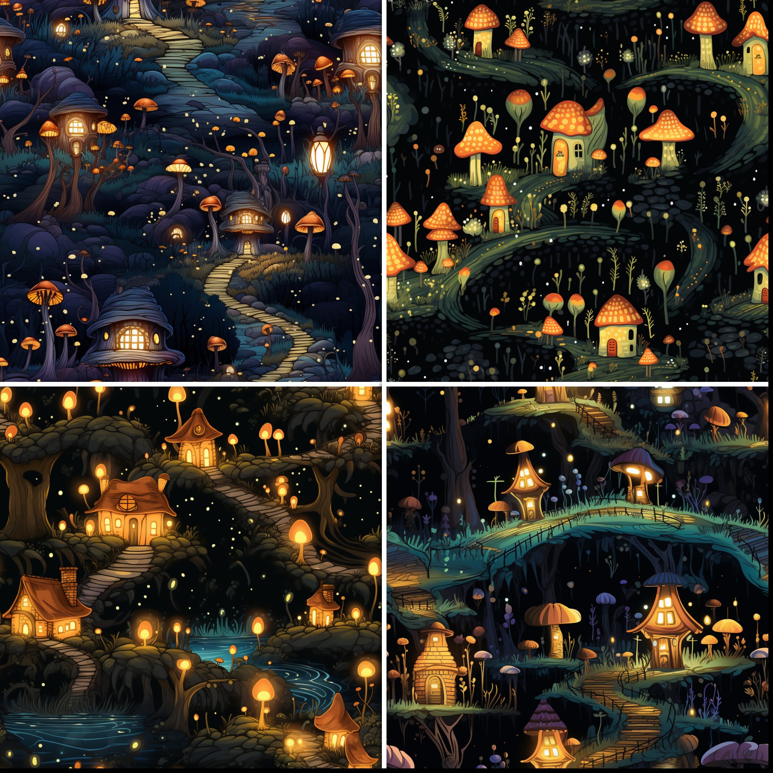 Enchanted Goblin Village Seamless Pattern Design for Creative Projects ...
