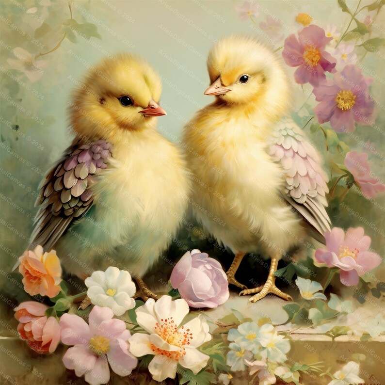 Easter Chicks Digital Paper Yellow Chicks Digital Paper Celebration ...