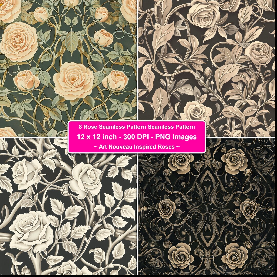 Elegant Rose Pattern Design Luxurious Floral Wallpaper Chic Rose ...