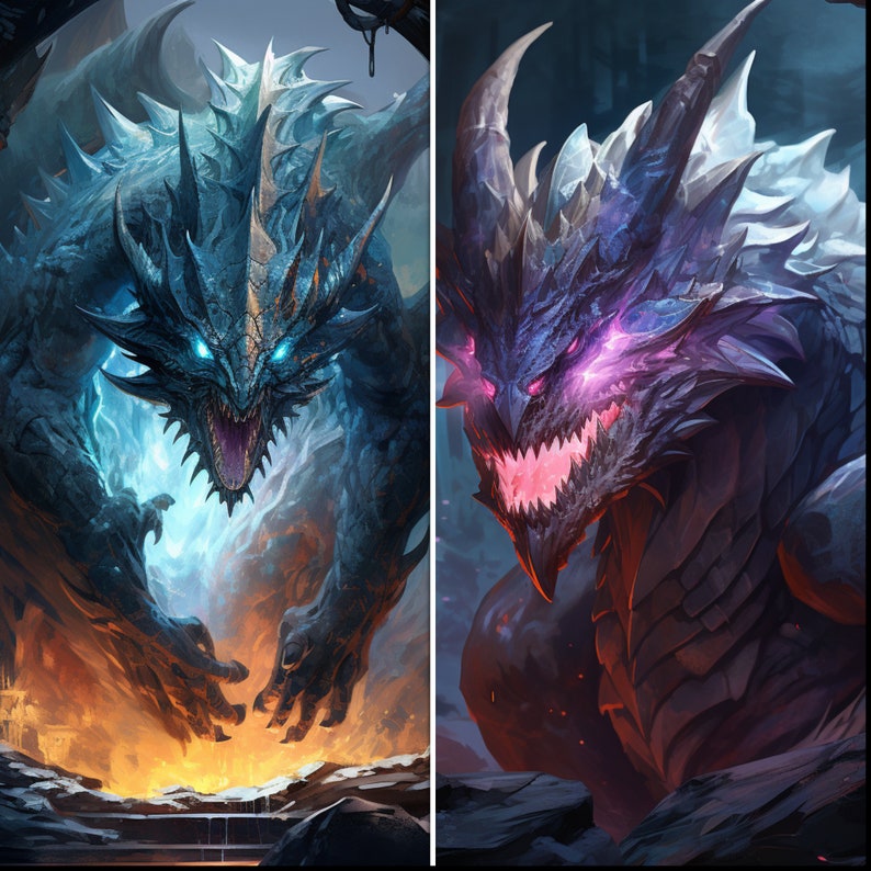 Mystic Subterranean Dragon Depths Digital Design Enchanting Cave ...