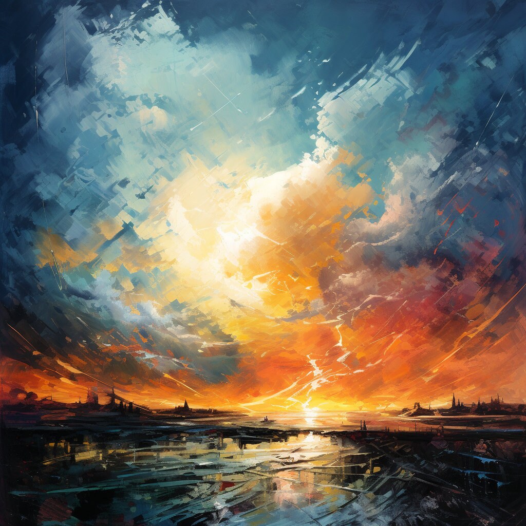 Vibrant Weather Inspired Digital Design Unique Abstract Expressionism ...