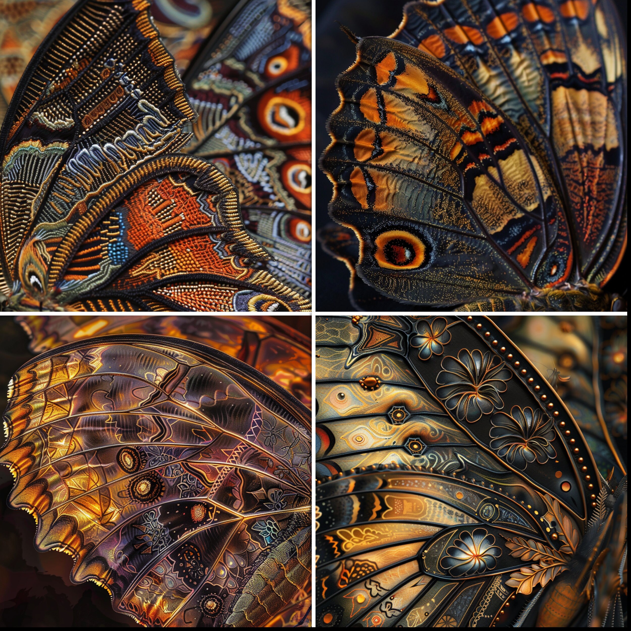 Ornate Butterfly Wing Digital Paper Vibrant Scrapbooking Background ...