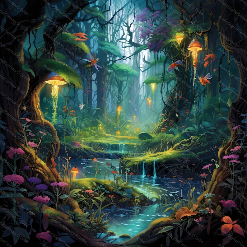 Enchanted Fairy Glade Digital Paper Magical Nature Inspired Design ...