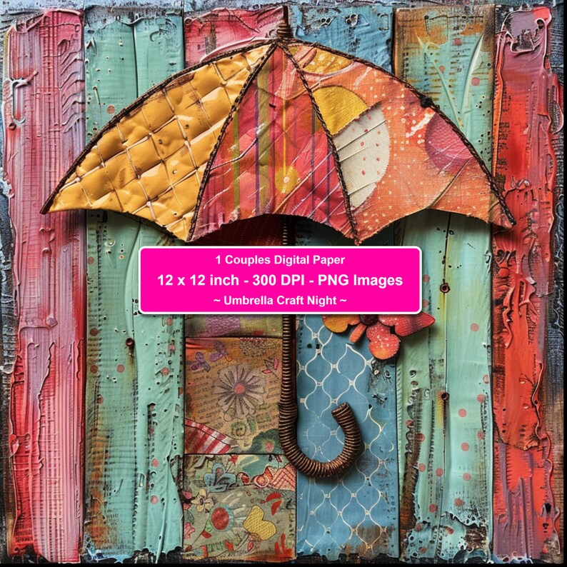 Umbrella Craft Night Inspired Digital Paper for Unique Crafting ...