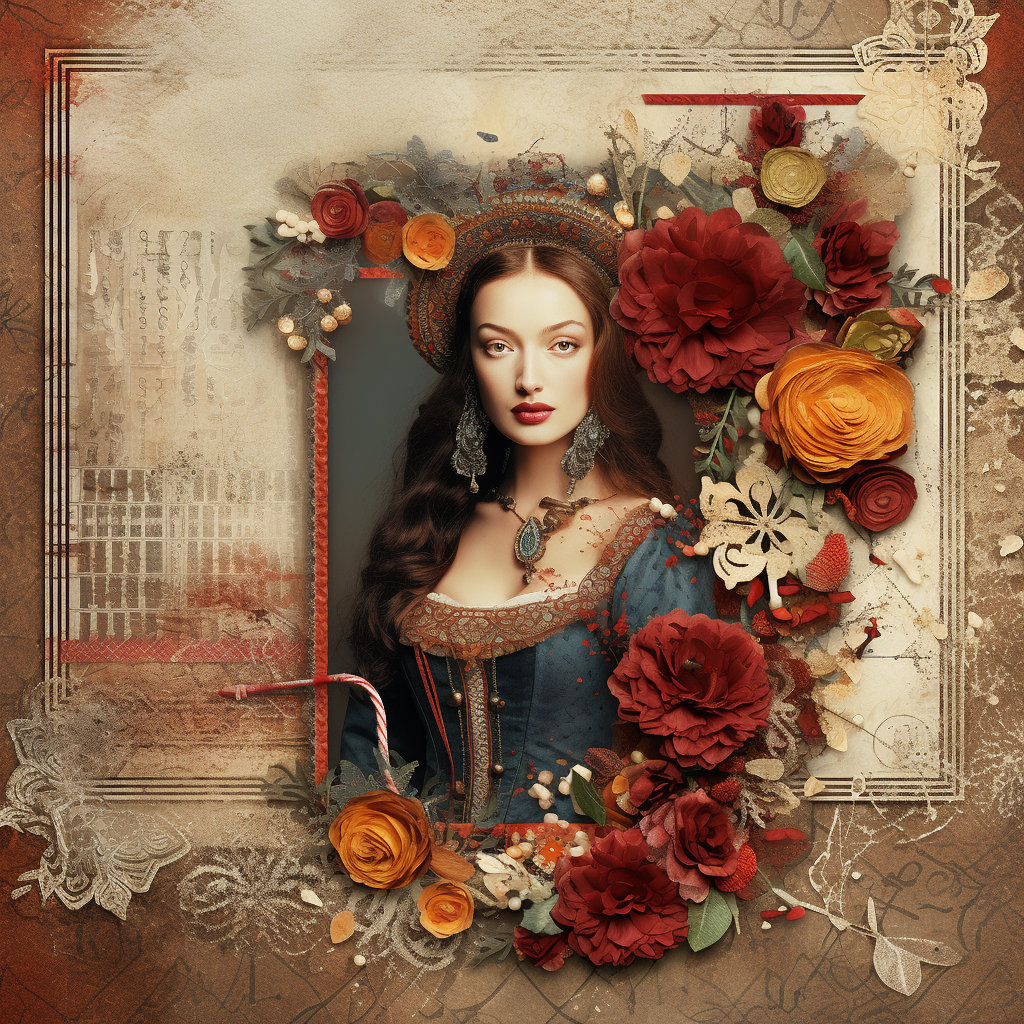 Elegant Renaissance Inspired Digital Paper Perfect for Scrapbooking for ...