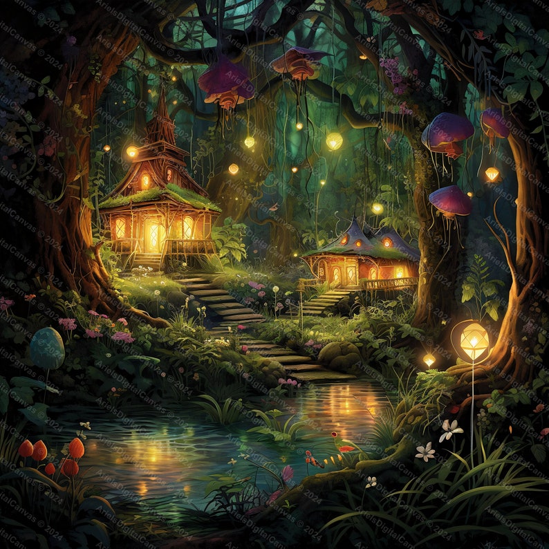 Enchanted Fairy Glade Digital Paper Magical Nature Inspired Design ...