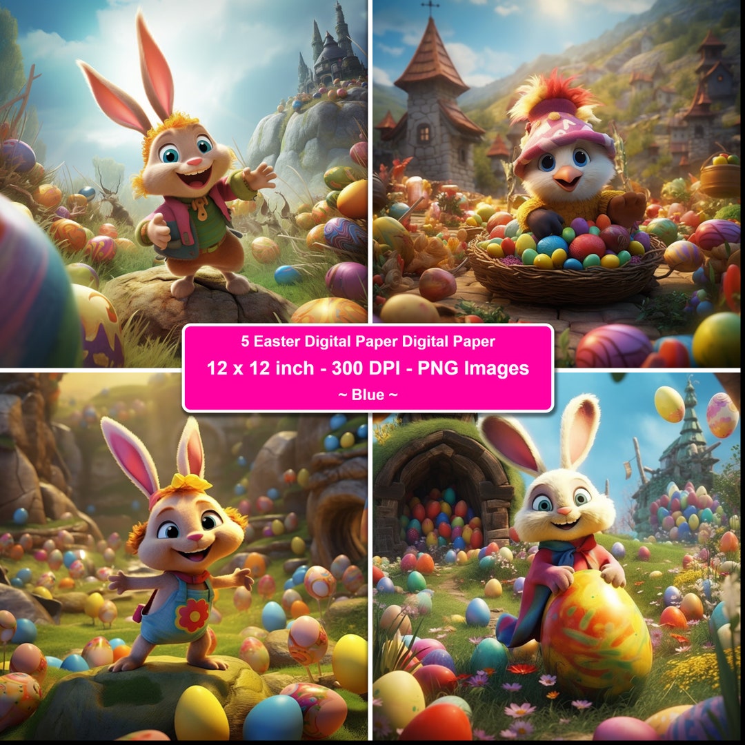 Easter Egg Digital Paper Printable Scrapbook Paper Easter Cards Digital ...