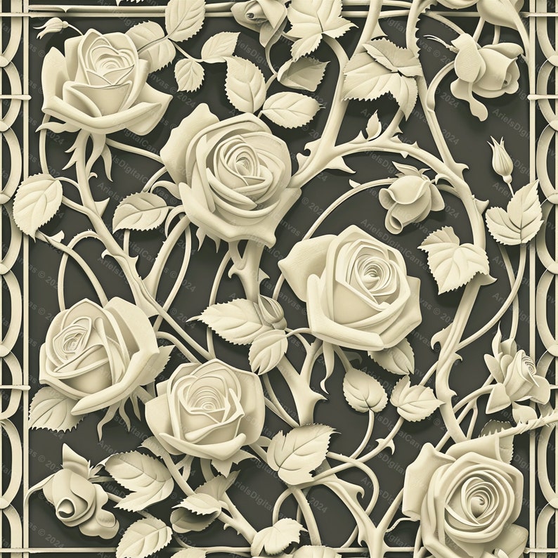 Elegant Rose Pattern Design Luxurious Floral Wallpaper Chic Rose ...