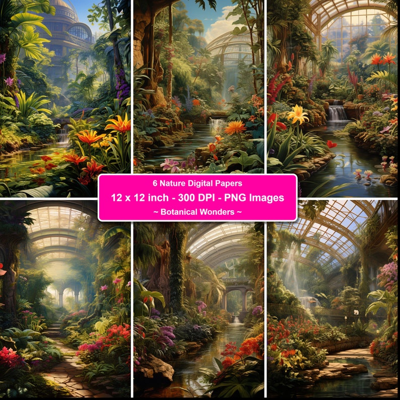 Enchanting Botanical Digital Paper Exquisite Flora Design for Creative ...