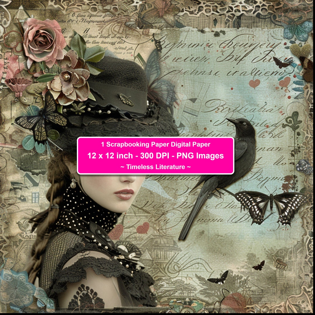 Victorian Cute Scrapbooking Paper Unique Digital Invitation Background ...